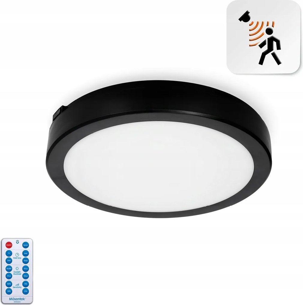 Led Nástěnné Svítidlo 18W 1710lm 3000/4000/6500K IP65 Senzor Pohybu Dálkový Ovladač