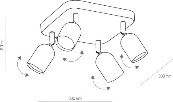 LED Bodové svítidlo TOP 4xGU10/10W/230V černá