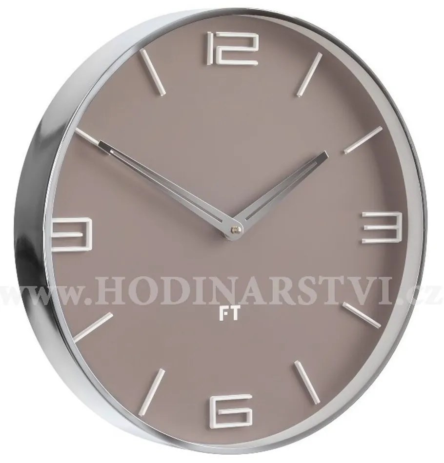 Designové nástěnné hodiny Future Time FT3010BR Flat café latte 30cm