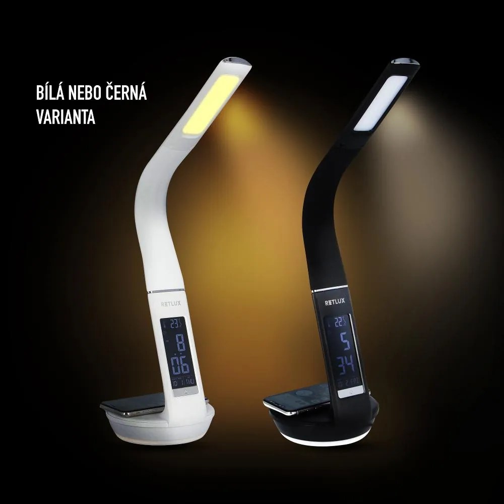 Retlux RTL 203 stmívatelná - LED lampa bílá Qi 6W