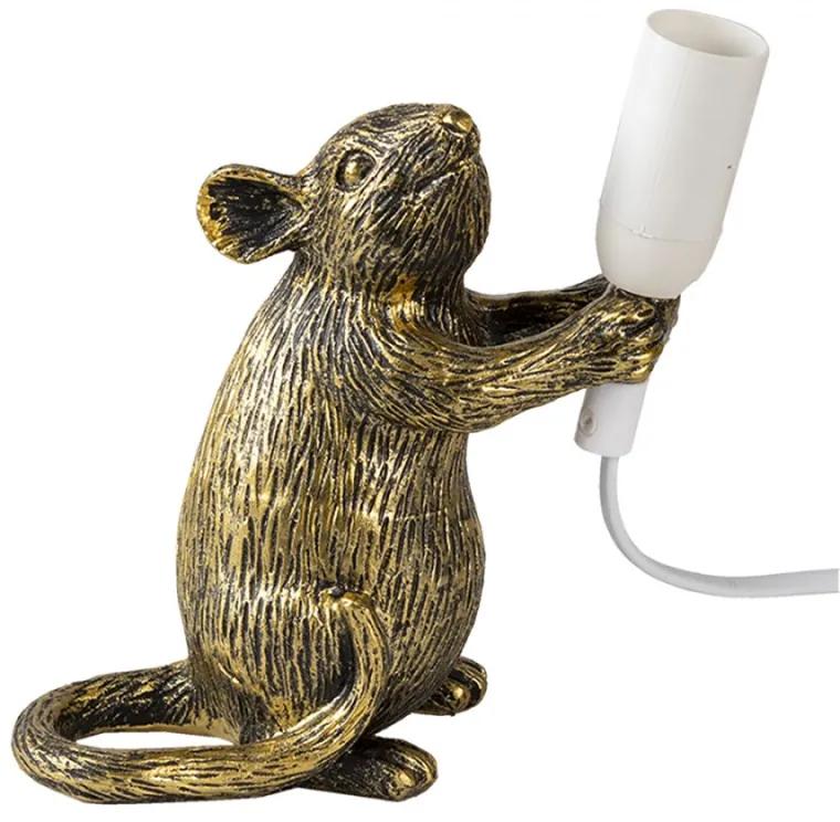 Základna stolní lampa zlatá Myška s patinou – 15x8x19 cm