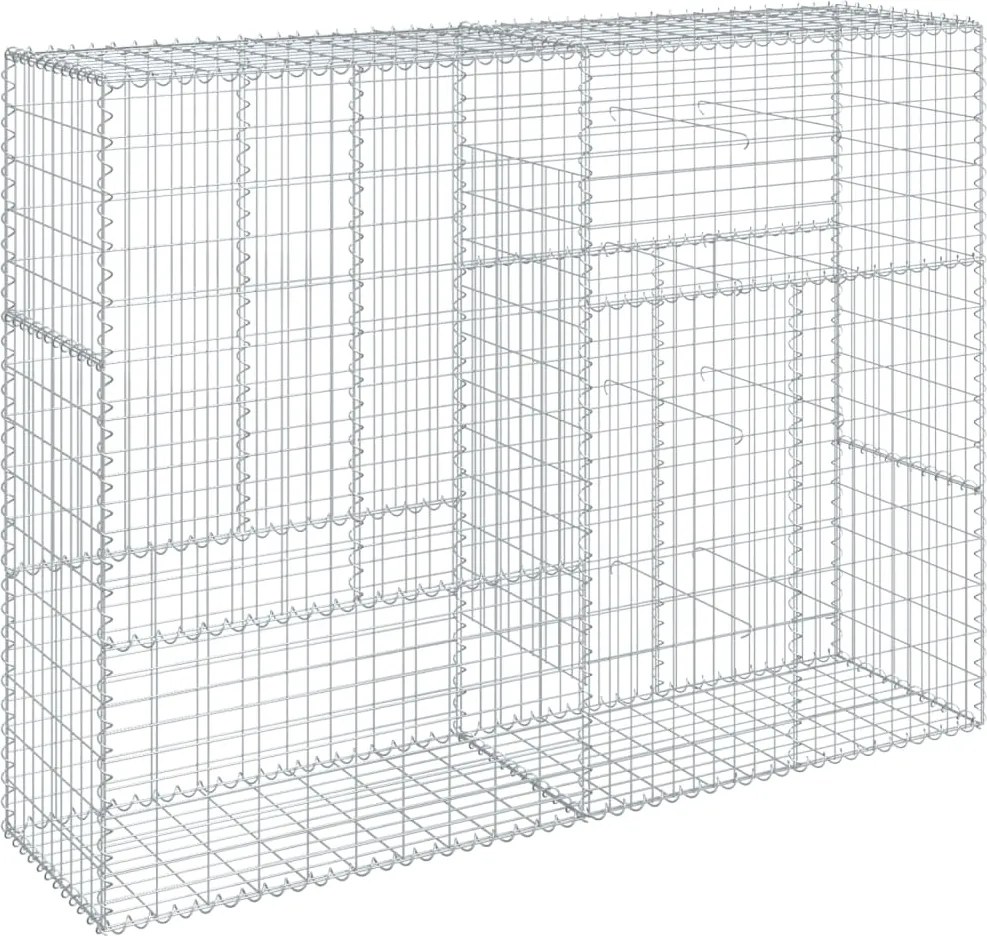 Gabionový koš s víkem 200 x 50 x 150 cm pozinkované železo 3295155