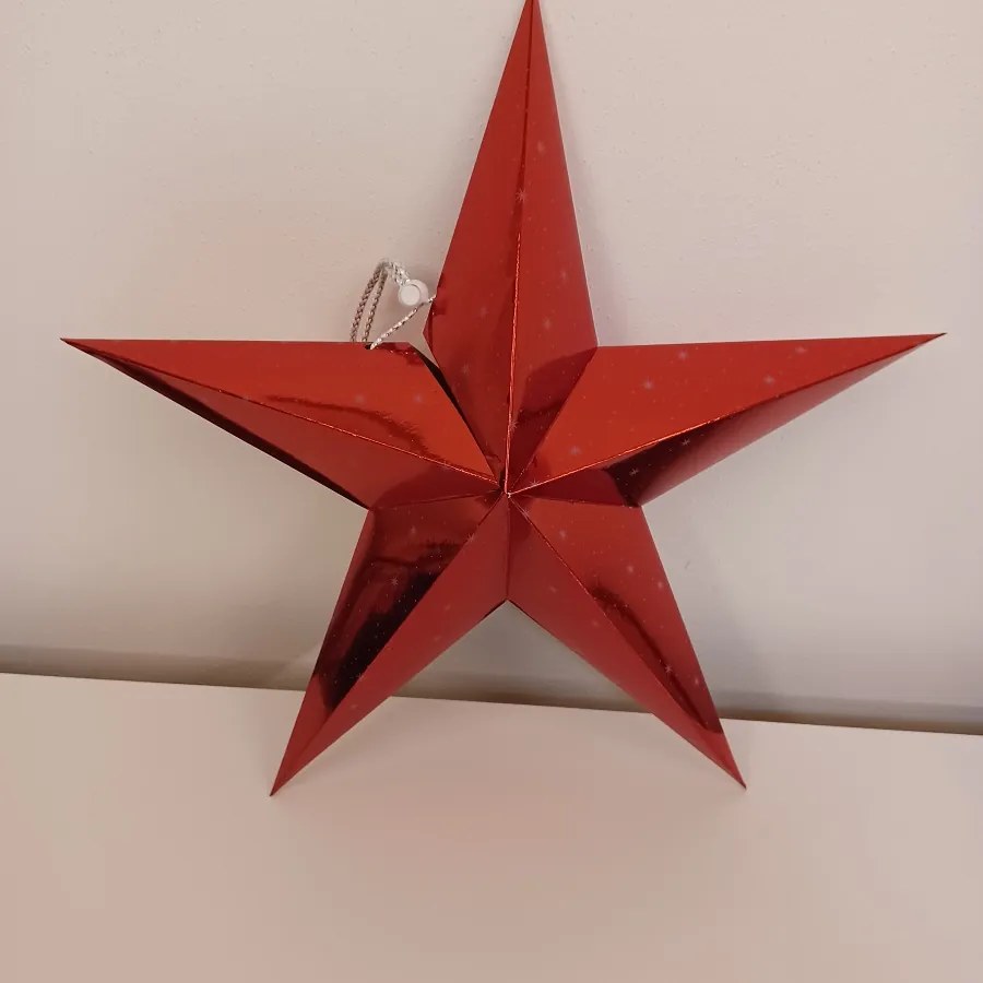 Vánoční papírová hvězda do okna 45 cm, 5cípá, červená
