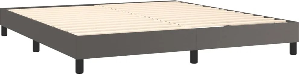 Box spring postel s matrací šedá 180x200 cm umělá kůže 3141021