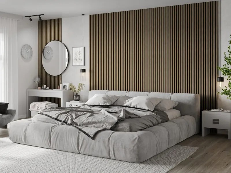 Mexen Lam-B, akustické stěnové lamely 275 × 30 cm, HDF deska 4 mm, technická dýha, ořech lněný, S100-275307-3015-015