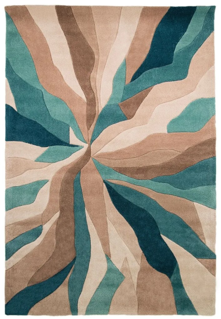 Flair Rugs koberce Ručně všívaný kusový koberec Infinite Splinter Teal - 160x220 cm