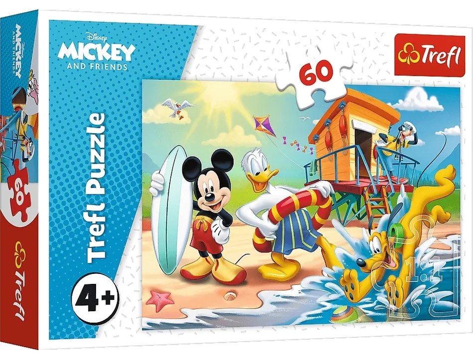 Trefl Puzzle Mickey Mouse na pláži, 60 dílků