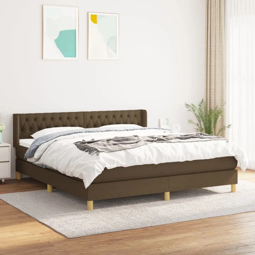 Box spring postel s matrací tmavě hnědá 180x200 cm textil 3130532