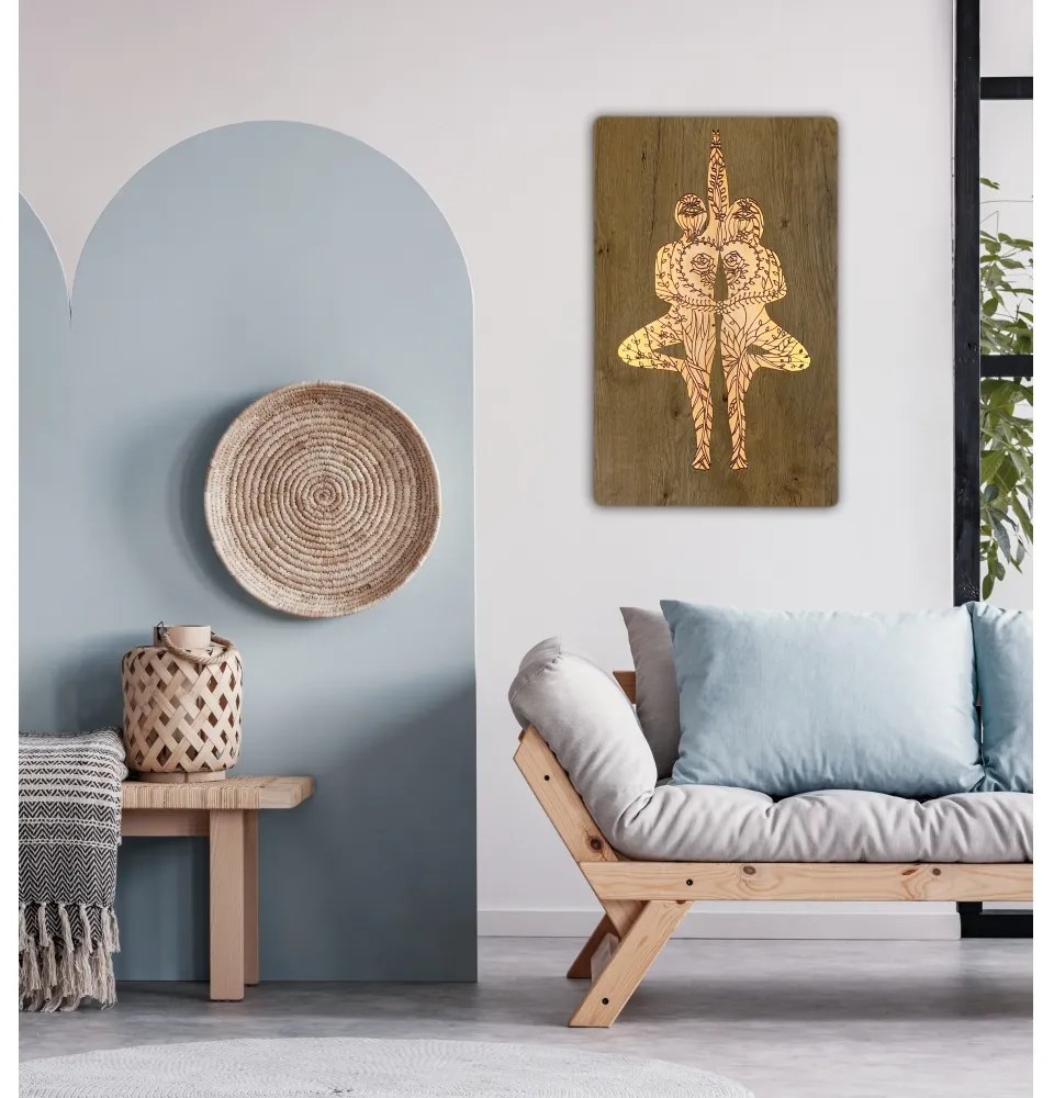 Li-Go "Souznění" světelný obraz 230V 38x62cm provedení povrchu: černá s patinou