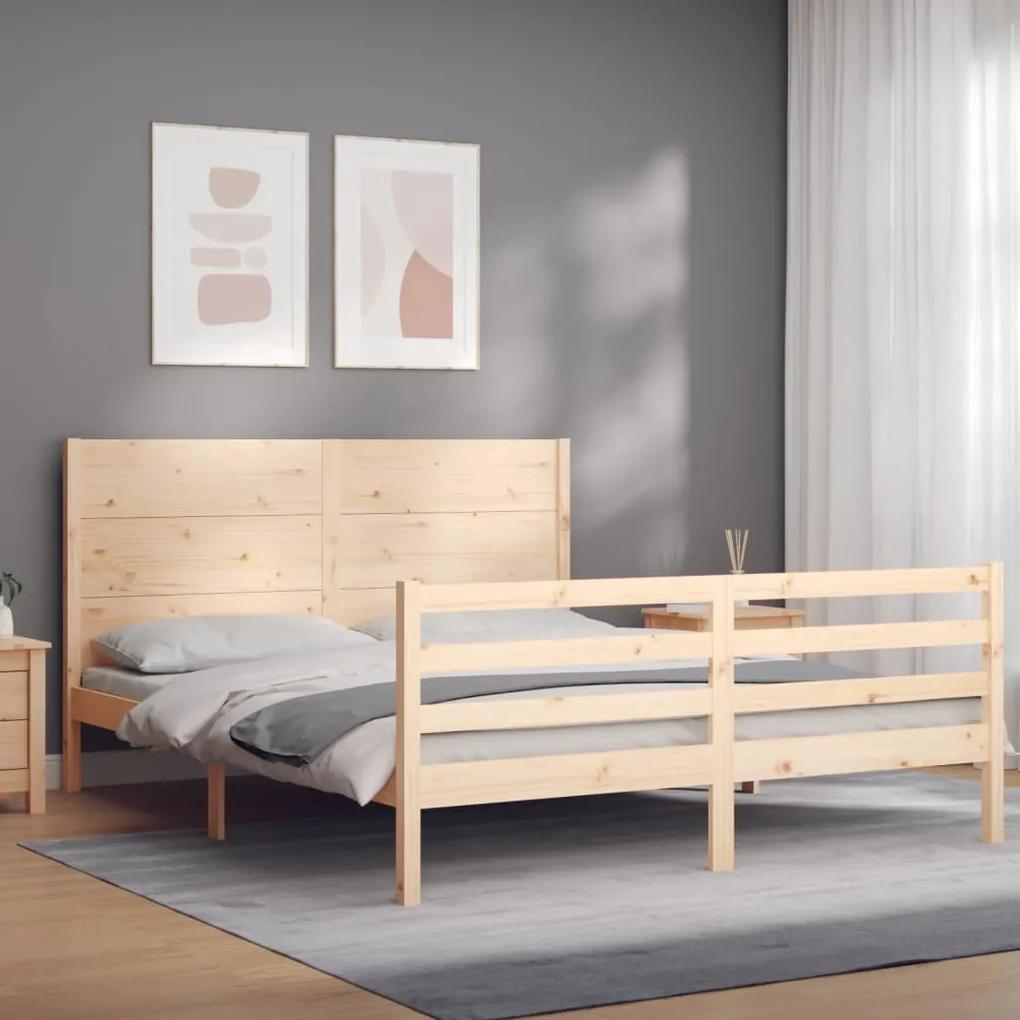 Rám postele s čelem 160 x 200 cm masivní dřevo,  3194646