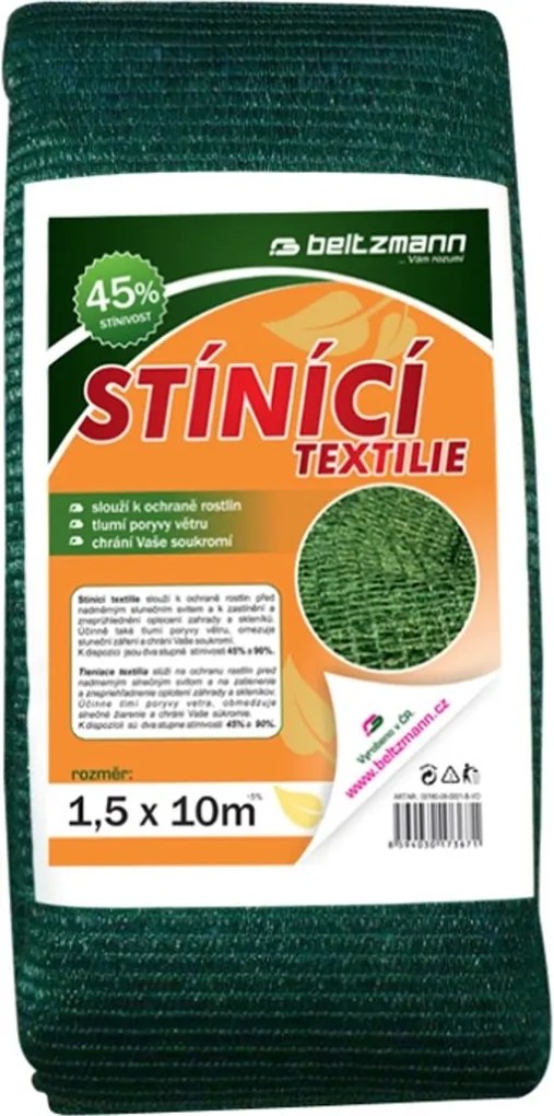 Stínící textilie zastínění 45 %, 1,5 x 10 m