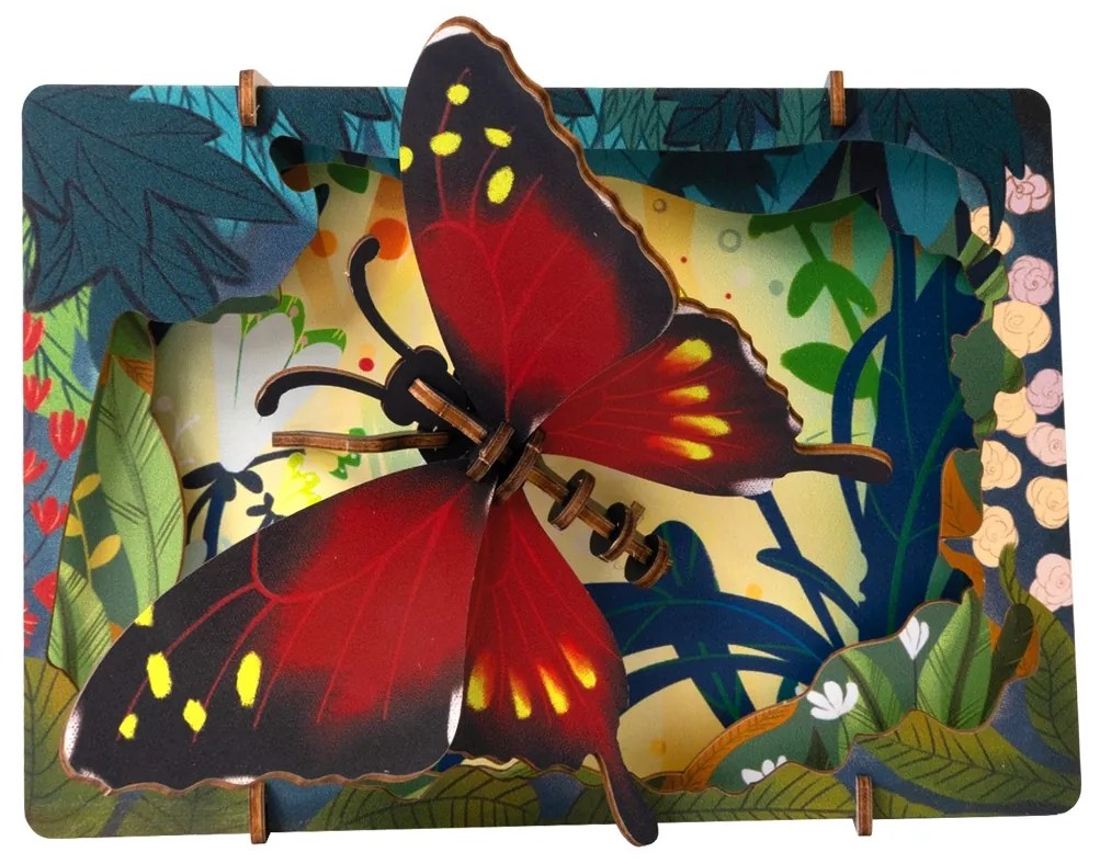 EscapeWelt 3D dřevěné puzzle Motýl