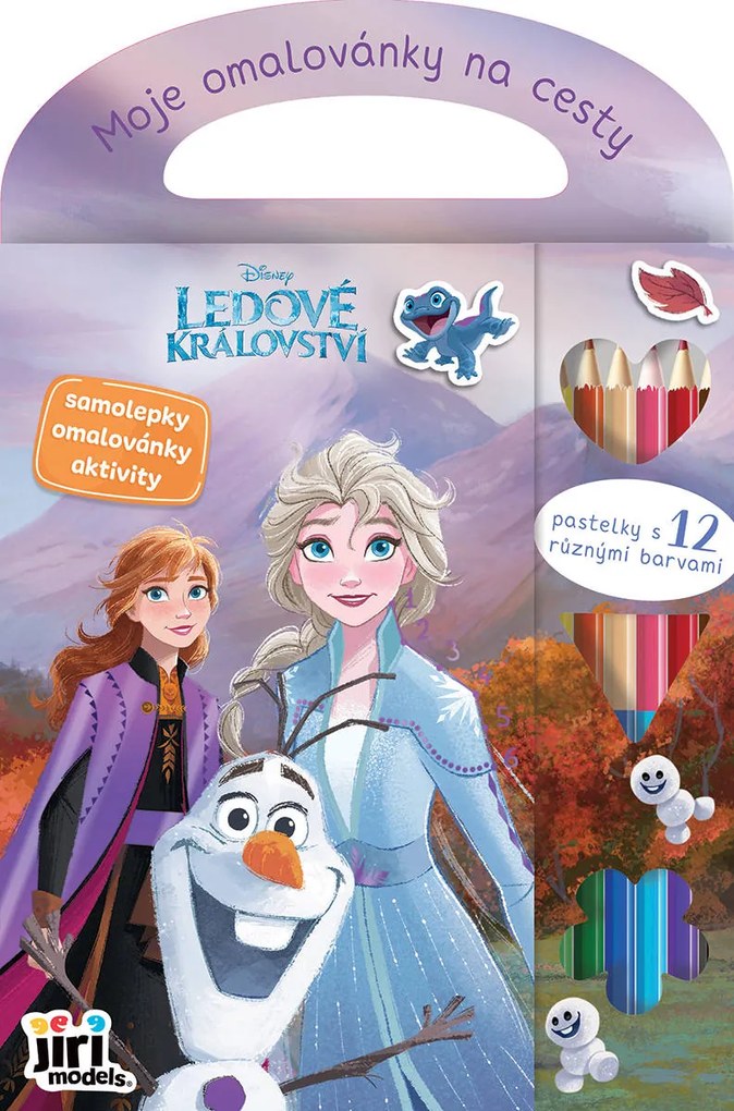 JIRI MODELS Moje omalovánky na cesty Frozen s pastelkami a samolepkami 0