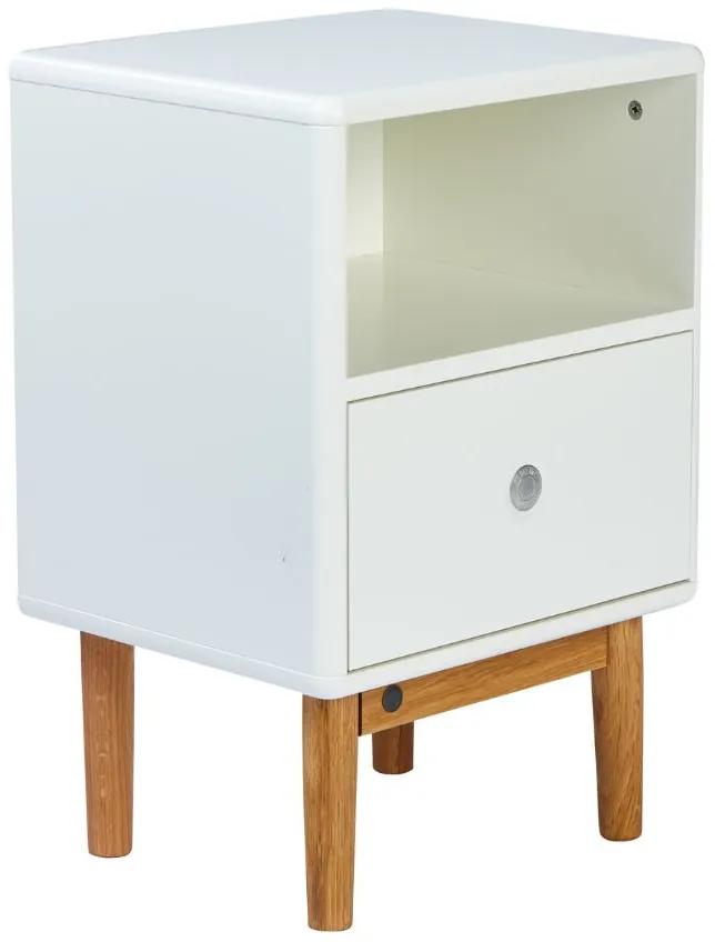 Bílý lakovaný noční stolek Tom Tailor Color 40 x 33,5 cm