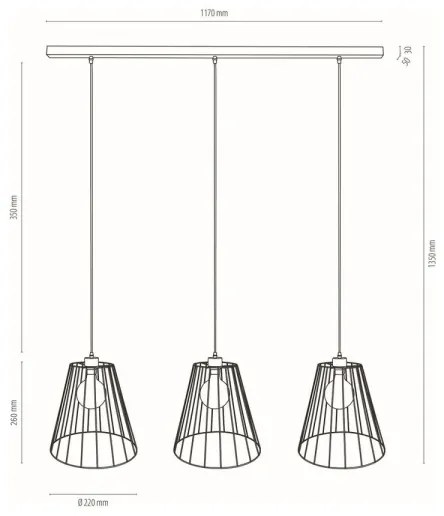 Spot-Light DO19319304 - Lustr na lanku ORAZIO 3xE27/60W/230V borovice