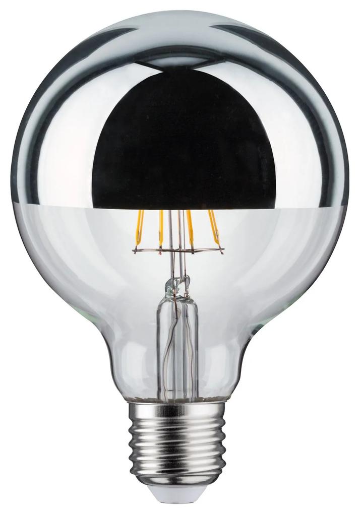 Paulmann 28673 LED žárovka se stříbrným vrchlíkem, 6,5W LED 2700K E27 stmívatelná, výška 13,8cm