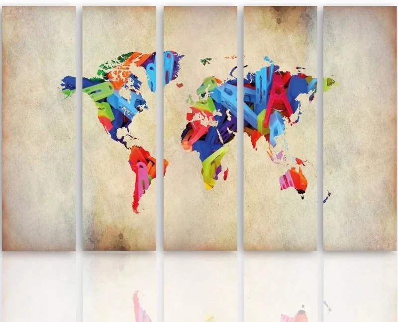 CARO Obraz na plátně - Colorful World Map 1 150x100 cm
