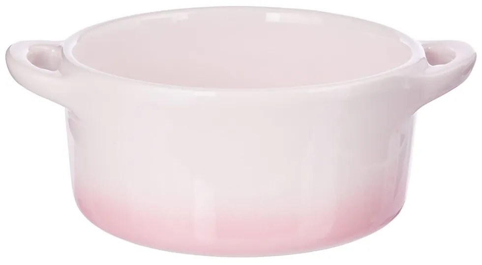 C'EST SI BON Zapékací miska s pokličkou kulatá 600 ml - bílá/růžová