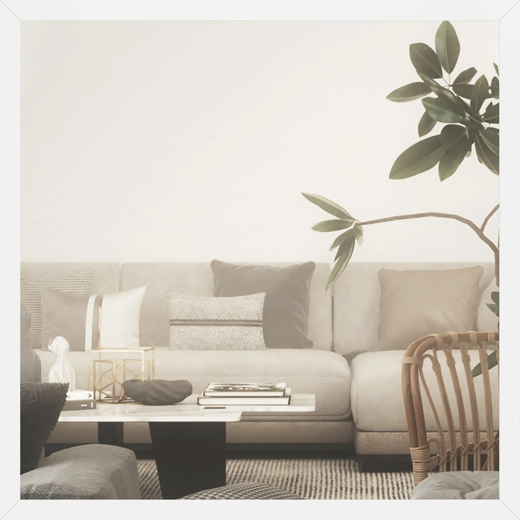 HOMCOM čtvercové zrcadlo 50 × 50 cm – bílý MDF rám | Aosom