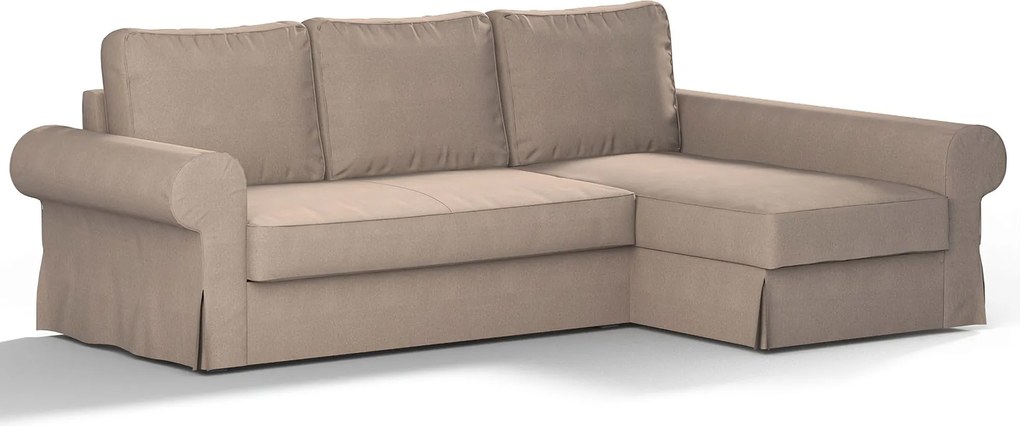 Potah na pohovku IKEA Backabro rozkládací se šezlongem barva béžová látka pletený vzor
