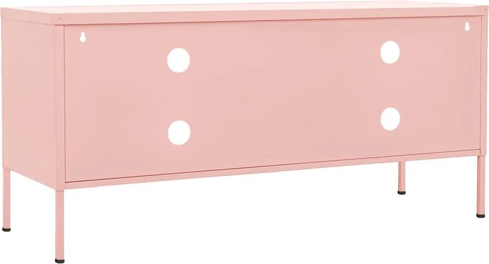 TV skříňka růžová 105 x 35 x 50 cm ocel 336229