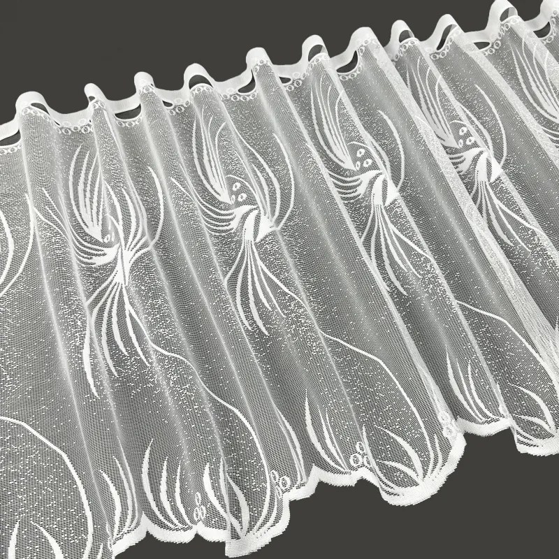Vitrážová žakárová záclona 7044 - výška 40,60,90 cm , metráž