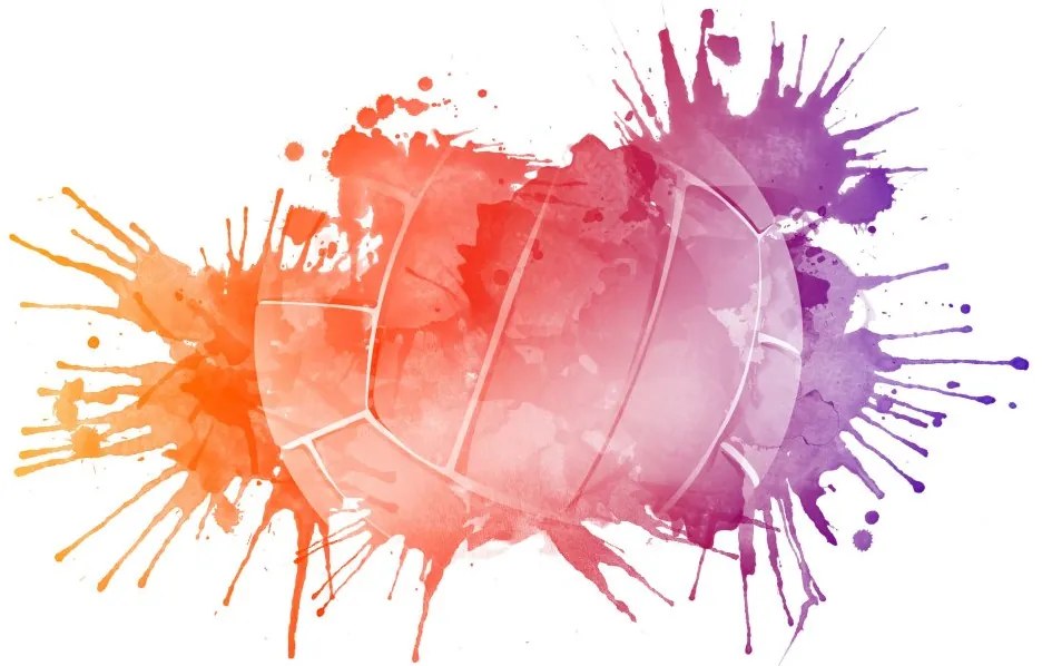 Fototapeta Volejbalový Míč Malovaný Akvarelem Vliesová tapeta 270x180