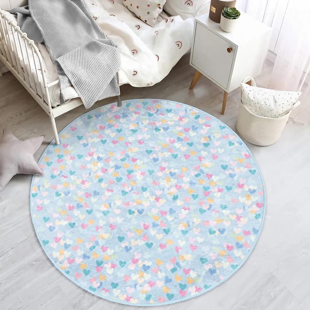 Světle modrý dětský koberec ø 100 cm Comfort – Mila Home