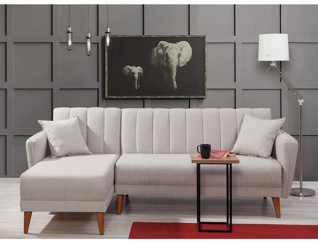 Atelier del sofa Rozkladatelná rohová pohovka AQUA krémová levý roh 867UNQ1401