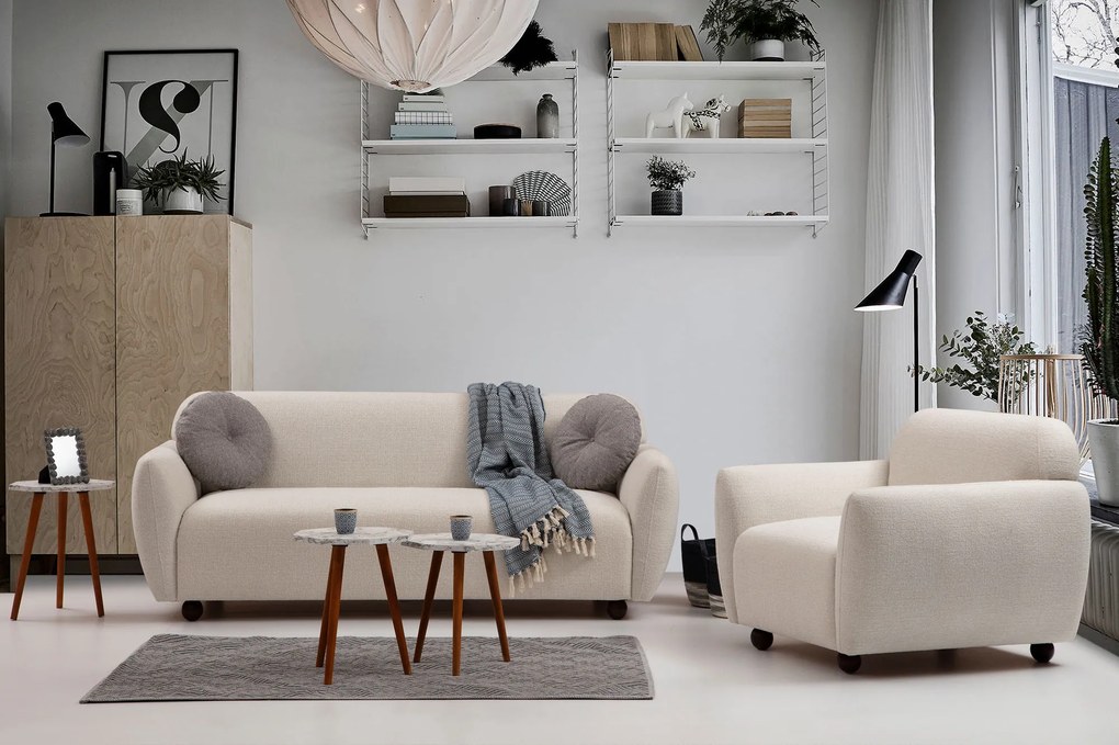 Hanah Home Třímístná pohovka EDDY bílá 560ARE1347