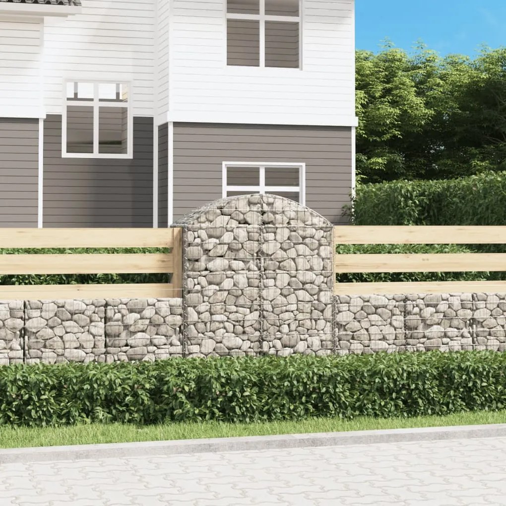 Klenutý gabionový koš 100 x 50 x 120/140 cm pozinkované železo 153436