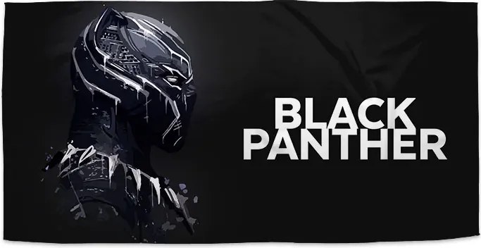Sablio Ručník BLACK PANTHER z profilu Černý - 50x100 cm