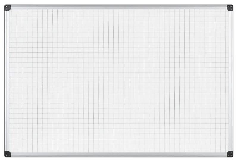 Bi-Office Bílá magnetická popisovací tabule s potiskem, čtverce/rastr, 1200 x 900 mm