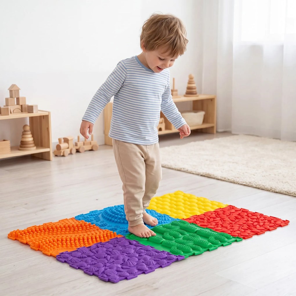 Costway Senzorická podložka pro nalepení ortopedické hrací podložky – 30 × 30 cm