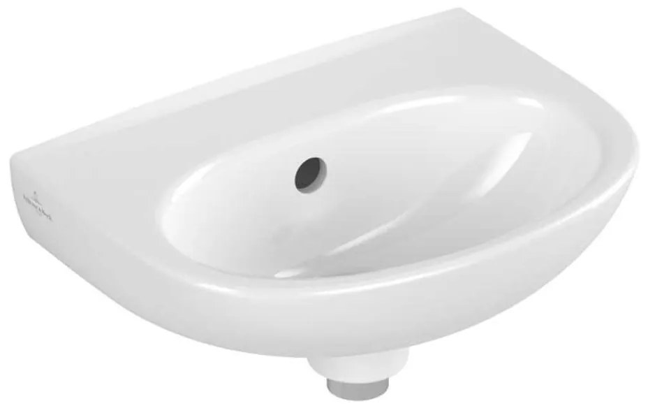 Villeroy & Boch O.novo - Umývátko 36x28 cm, s přepadem, bez otvoru pro baterii, CeramicPlus, alpská bílá 434036R1