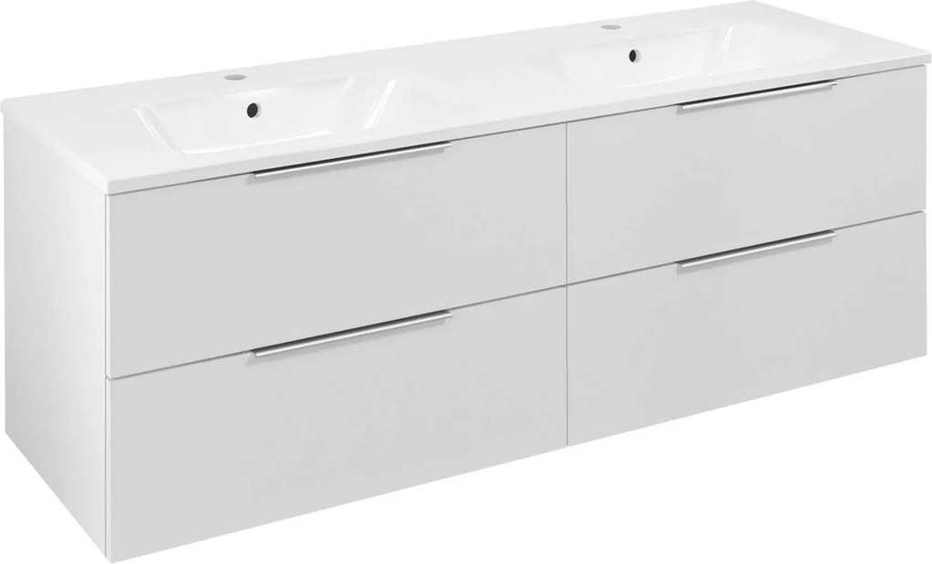 Sapho Cirasa - Umyvadlová skříňka 140x52x46 cm, 4x zásuvka, lesklá bílá CR141-3030-21