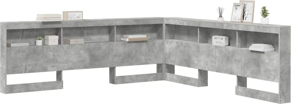 Úložné čelo postele Betonově šedá Kompozitní dřevo 3335512