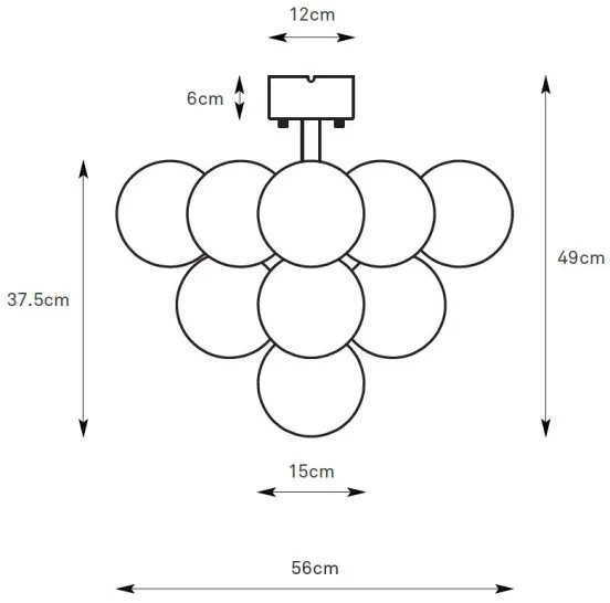 Markslöjd 108845 - Přisazený lustr MERLOT 13xG9/18W/230V pr. 56 cm černá/kouřová