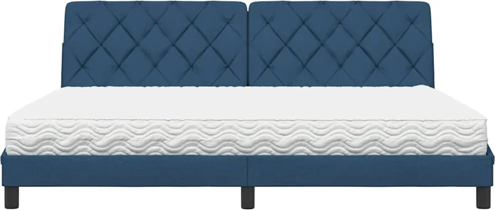 Postel s matrací modrá 200 x 200 cm textil 3310768