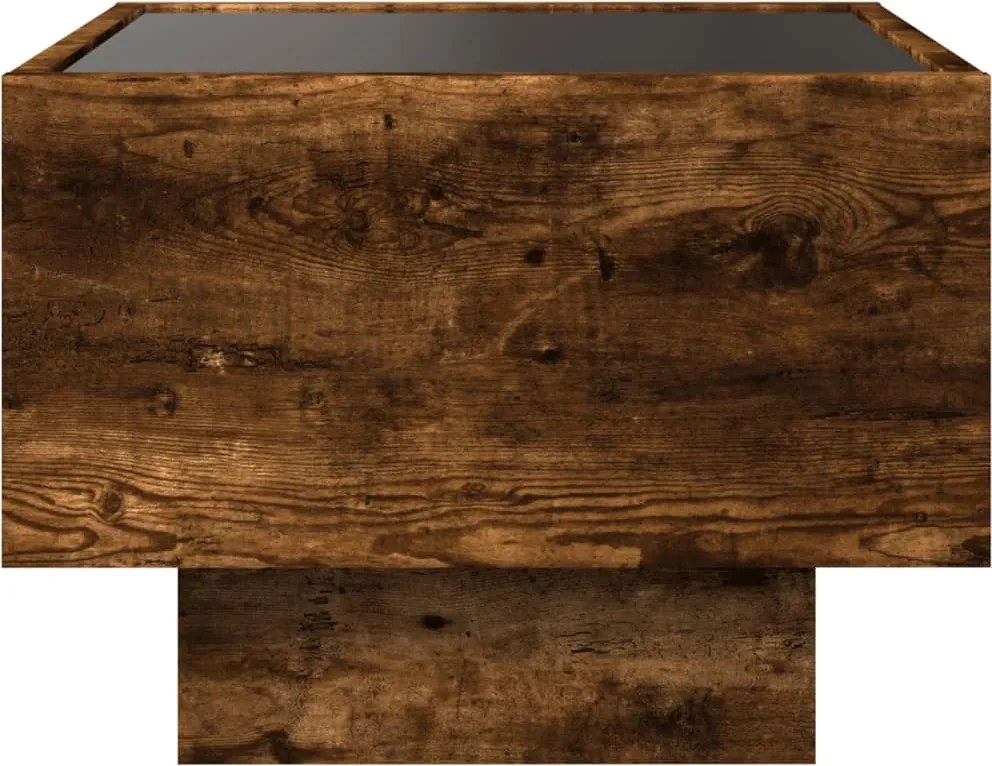 Noční stolek s Infinity LED kouřový dub 40 x 40 x 30 cm 3284067