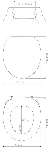 WENKO 25772100 - WC sedátko BAMBUZA 37x44 cm černá/hnědá/lesk. chrom