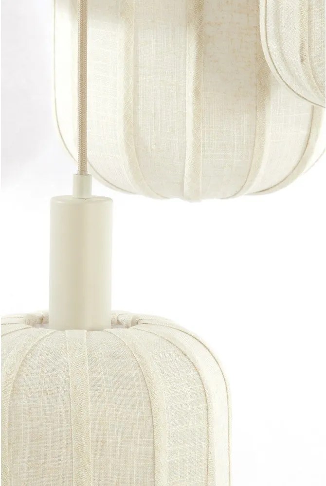 Krémové závěsné svítidlo s textilním stínidlem ø 50 cm Tufia – Light & Living
