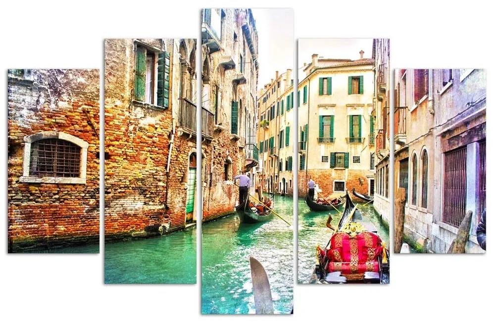 Obraz na plátně pětidílný Město Benátky Itálie - 200x100 cm