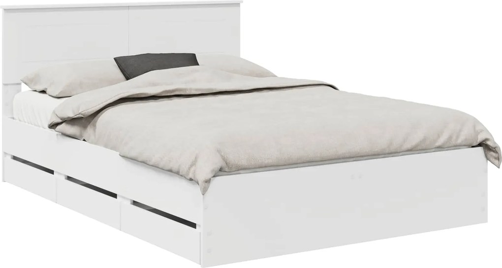 Rám postele se zásuvkou Bílá 140 x 190 cm Inženýrské dřevo 3407977