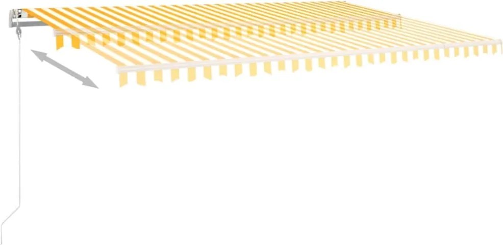 Automatická zatahovací markýza 500 x 350 cm žlutobílá 3069028