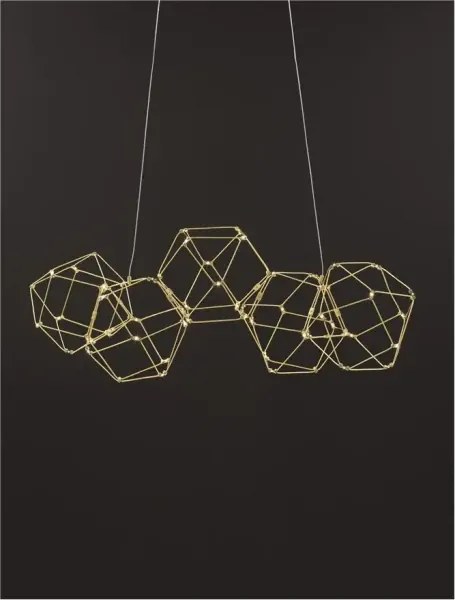 LED lustr Nebula 84 zlatá