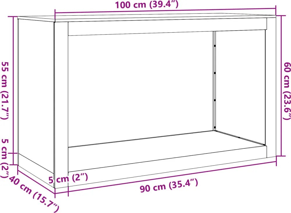 vidaXL Stojan na palivové dřevo 100x40x60 cm povětrnostně odolná ocel [850984] Barva: Ocel/Bílý