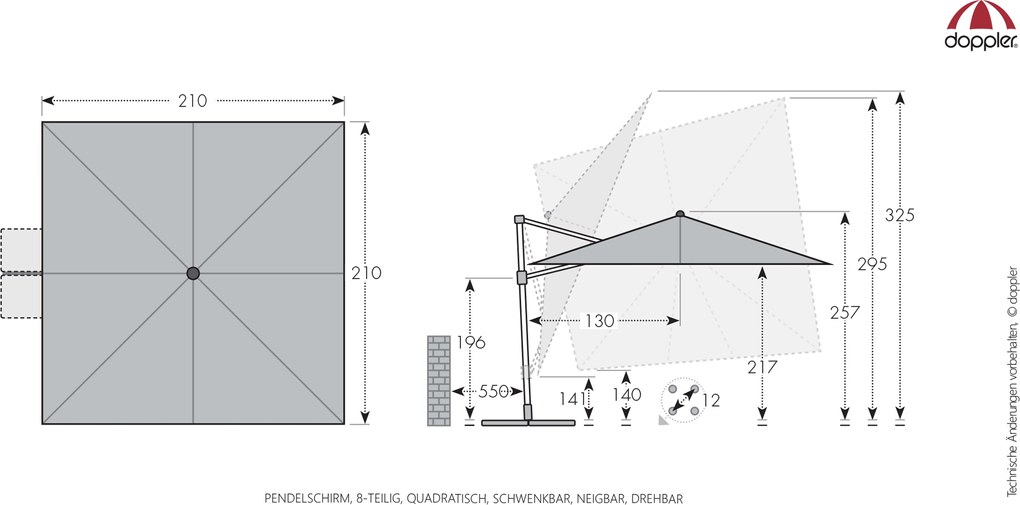 Doppler myZone 210 x 210 cm béžová