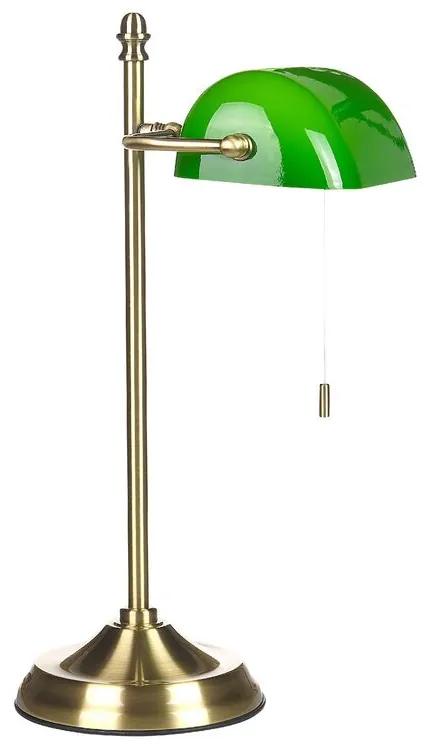 Kovová stolní lampa zelená/ zlatá MARAVAL Beliani