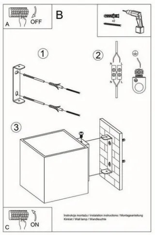 Nástěnné svítidlo SOLLUX Quad G9 1x40W bez zdroje SL.0487 beton